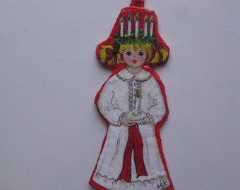 Set of Swedish Santa Lucia Starboy and Maiden Ornaments - Etsy
