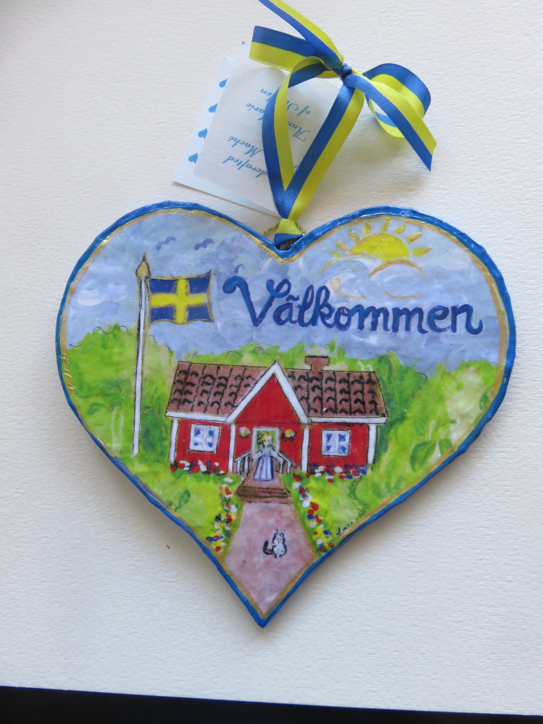 SWEDISH WELCOME Door sign Swedish cottage | Etsy