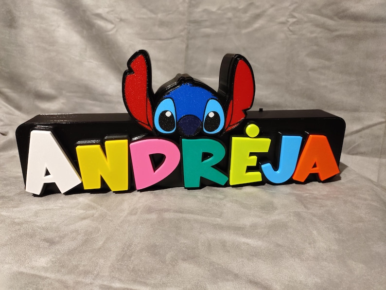 Personalized 3D Printed Name Light With Character LED Lamp - Etsy