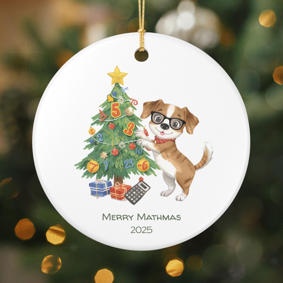 Merry Mathmas Christmas Teacher Ornament Funny Mathematics Holiday Gift ...