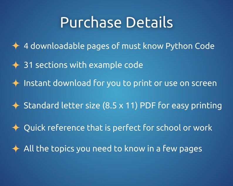 Python Cheat Sheet for Beginners, Easy-to-read Digital Reference Guide, Perfect Study Aid for ...