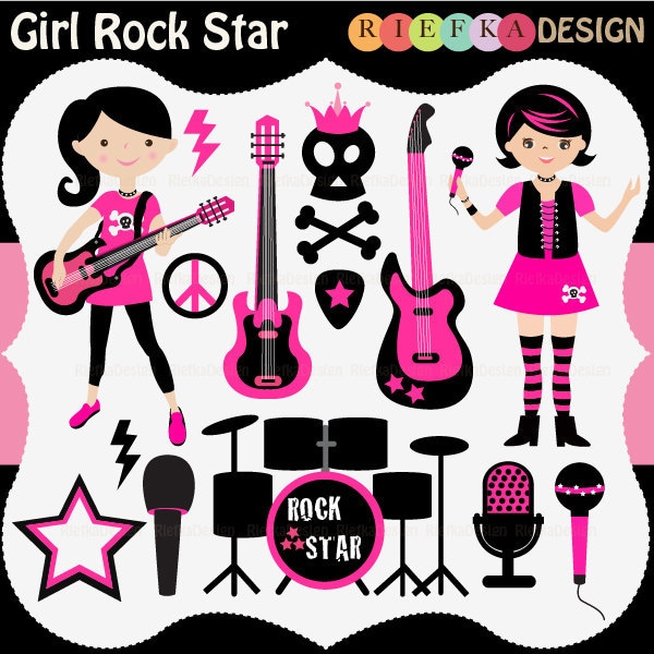 Rock Star Clipart - Etsy