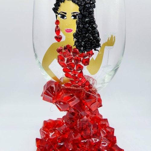 Bling Diva Wine Glass - Etsy