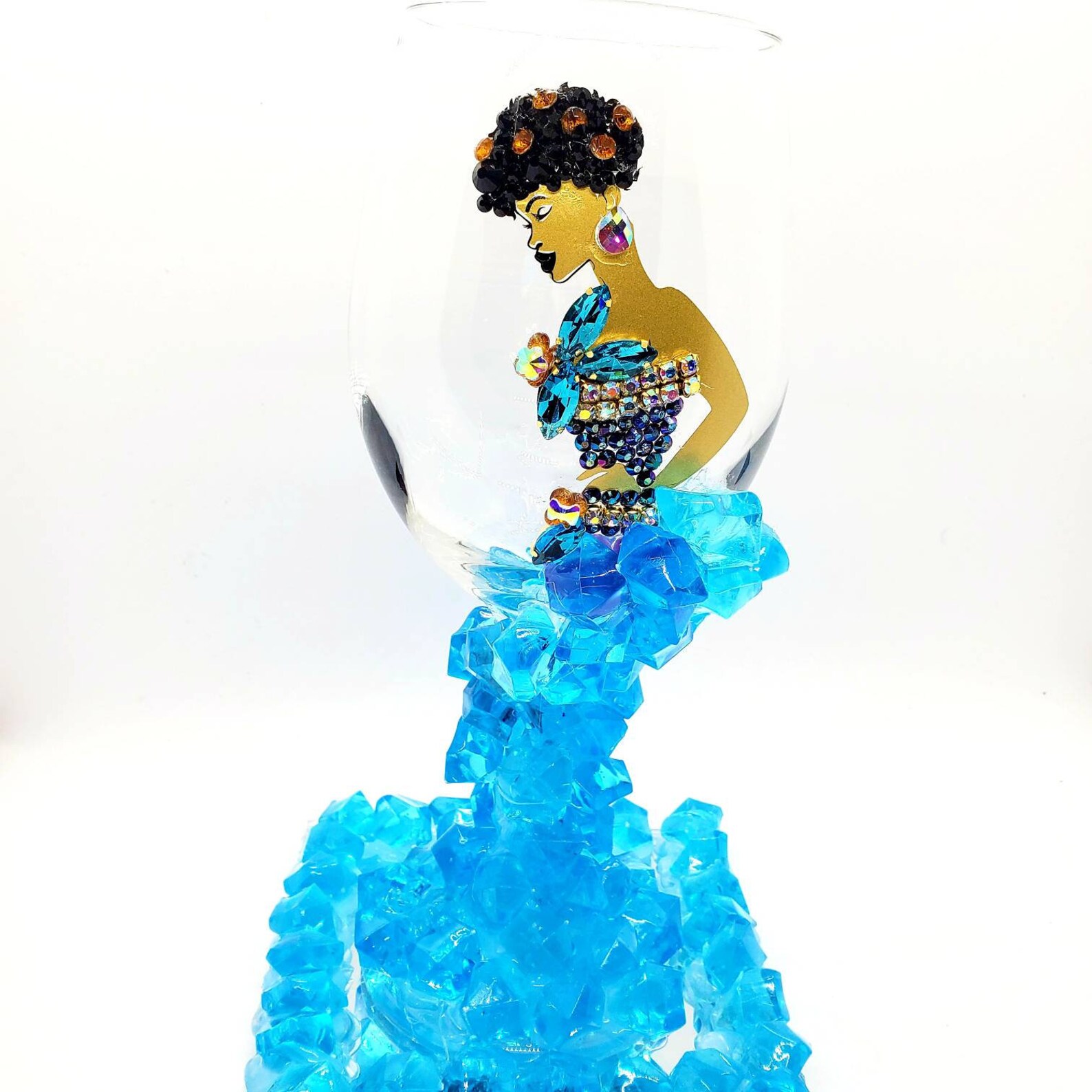 Custom Diva Wine Glass Cropped and Cute - Etsy