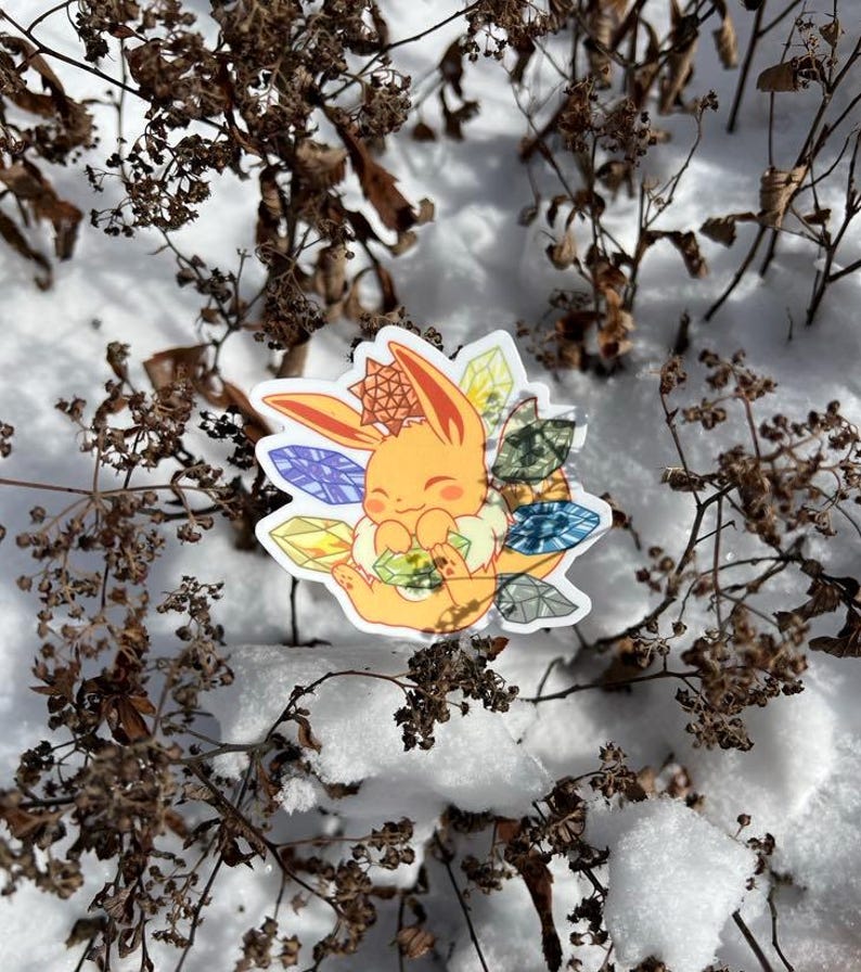 Happy Eevee Hugging Crystals for Evolution Pokemon Stickers - Etsy