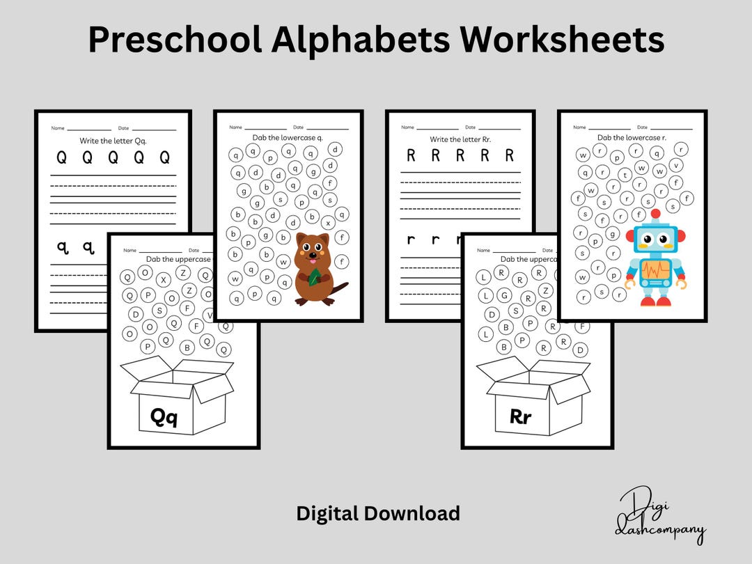 Preschool Pre-k + Kindergarten Learning Bundle: 26 Alphabets, Printable ...
