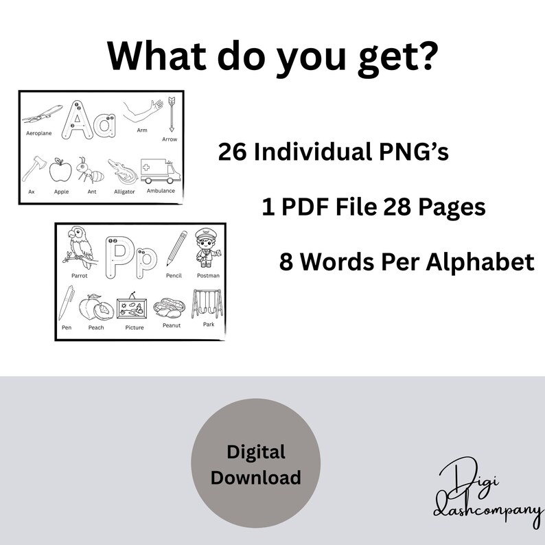 Preschool Pre-k + Kindergarten Learning Bundle: 8 Words per Letter ...