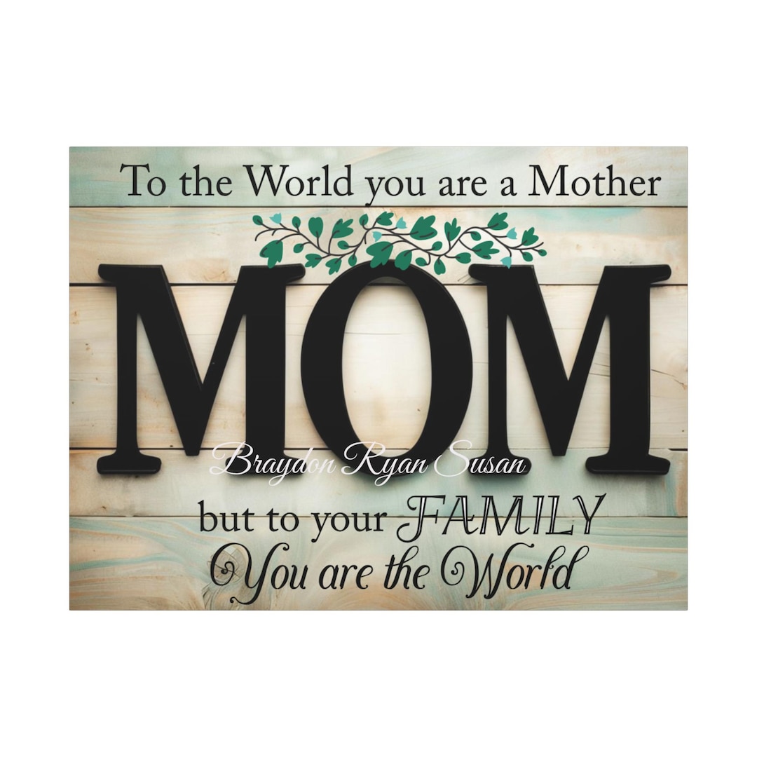 Personalized Mom Wall Art Canvas, Family Love Decor, Gift for Mother's ...