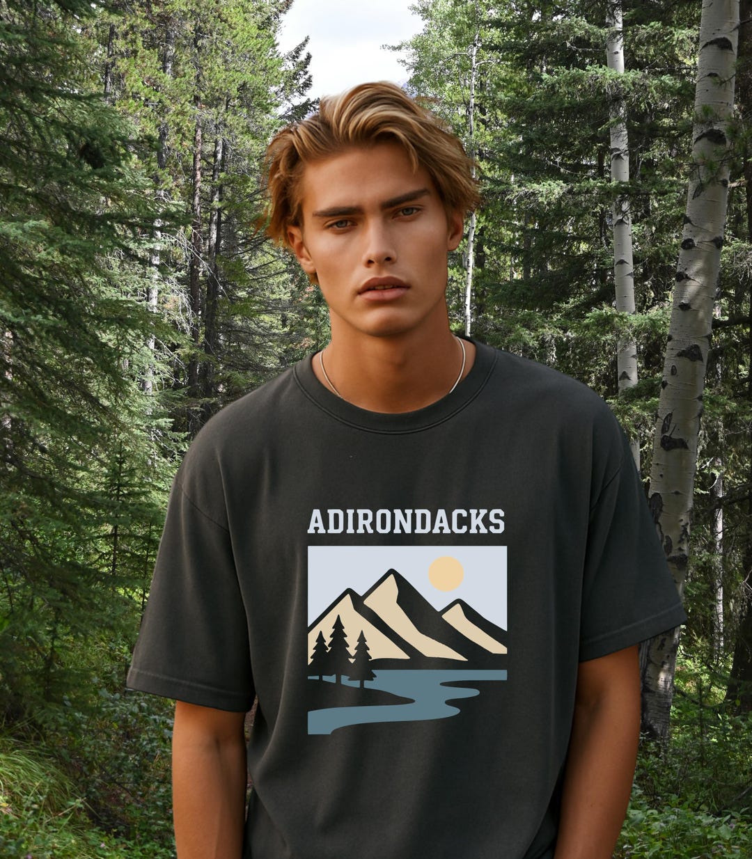 Adirondacks Hiking T-shirt, Camping Tee,rustic Mountain Tee, Upstate NY ...