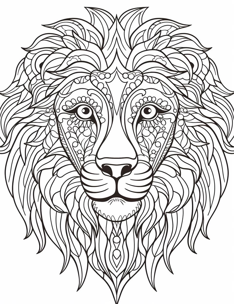Majestic Lion Mandalas: Adult Coloring Book With Intricate Lion Designs ...