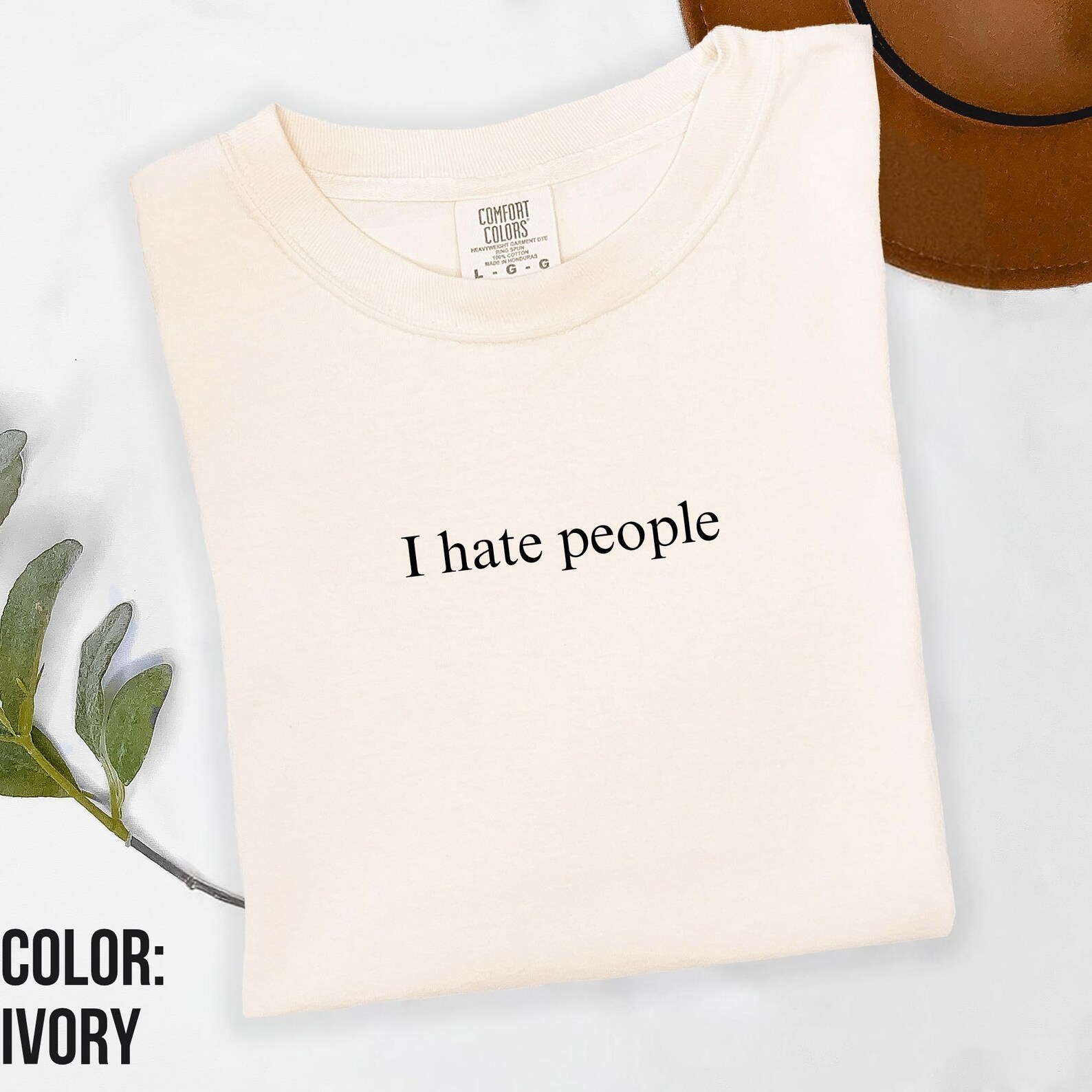 I Hate People Funny Minimalist Tshirt, Sarcastic Comfort Colors Tee ...