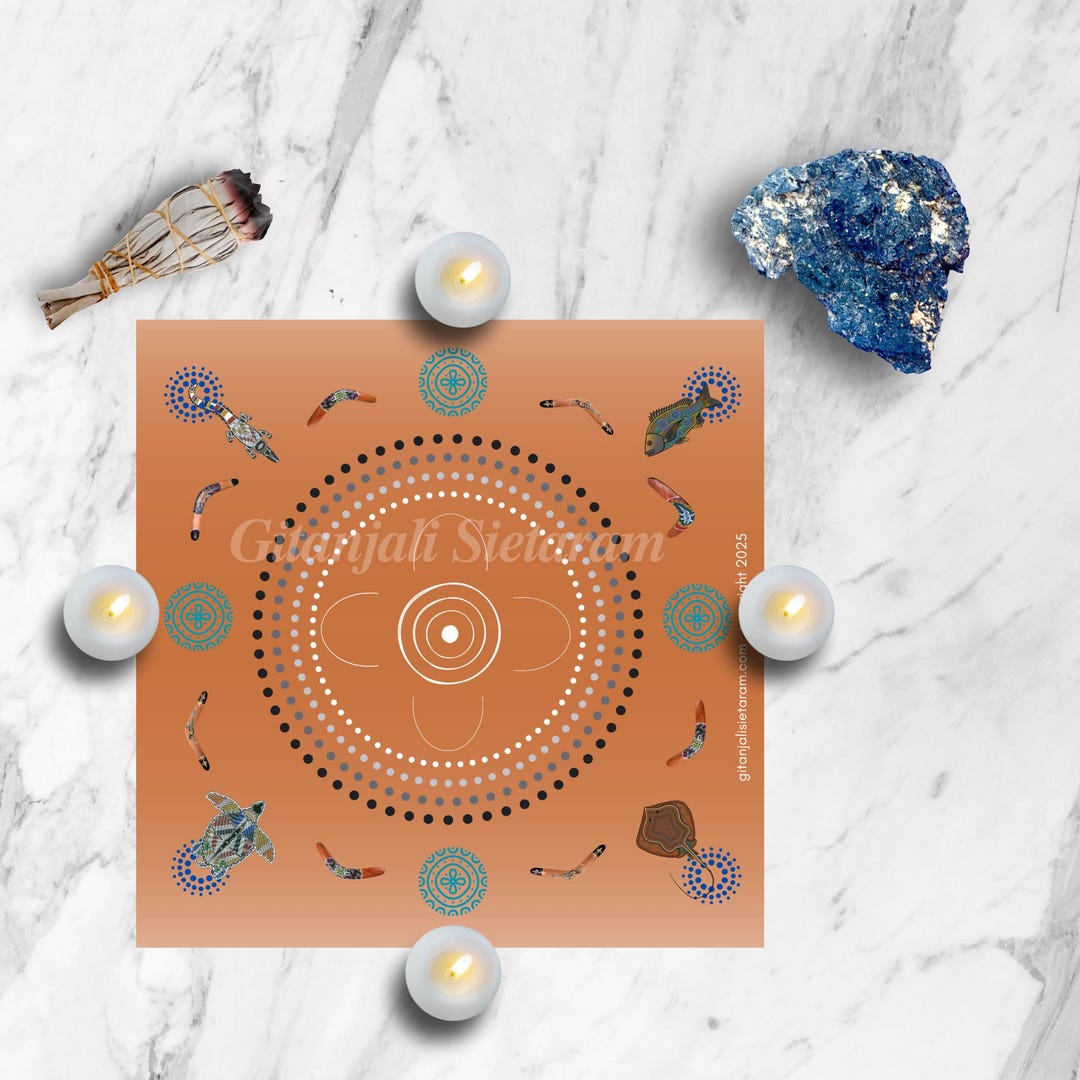 Native Australian Animal Spirit Energy Grid, Aboriginal Boomerang ...