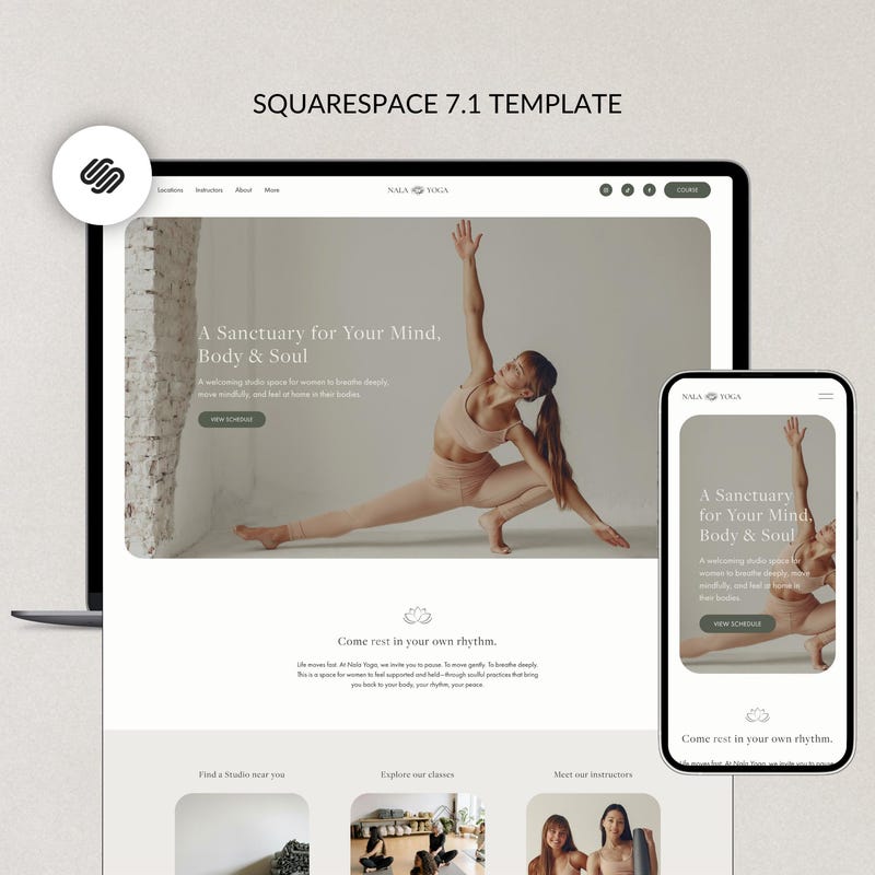 Yoga Theme Squarespace - Etsy