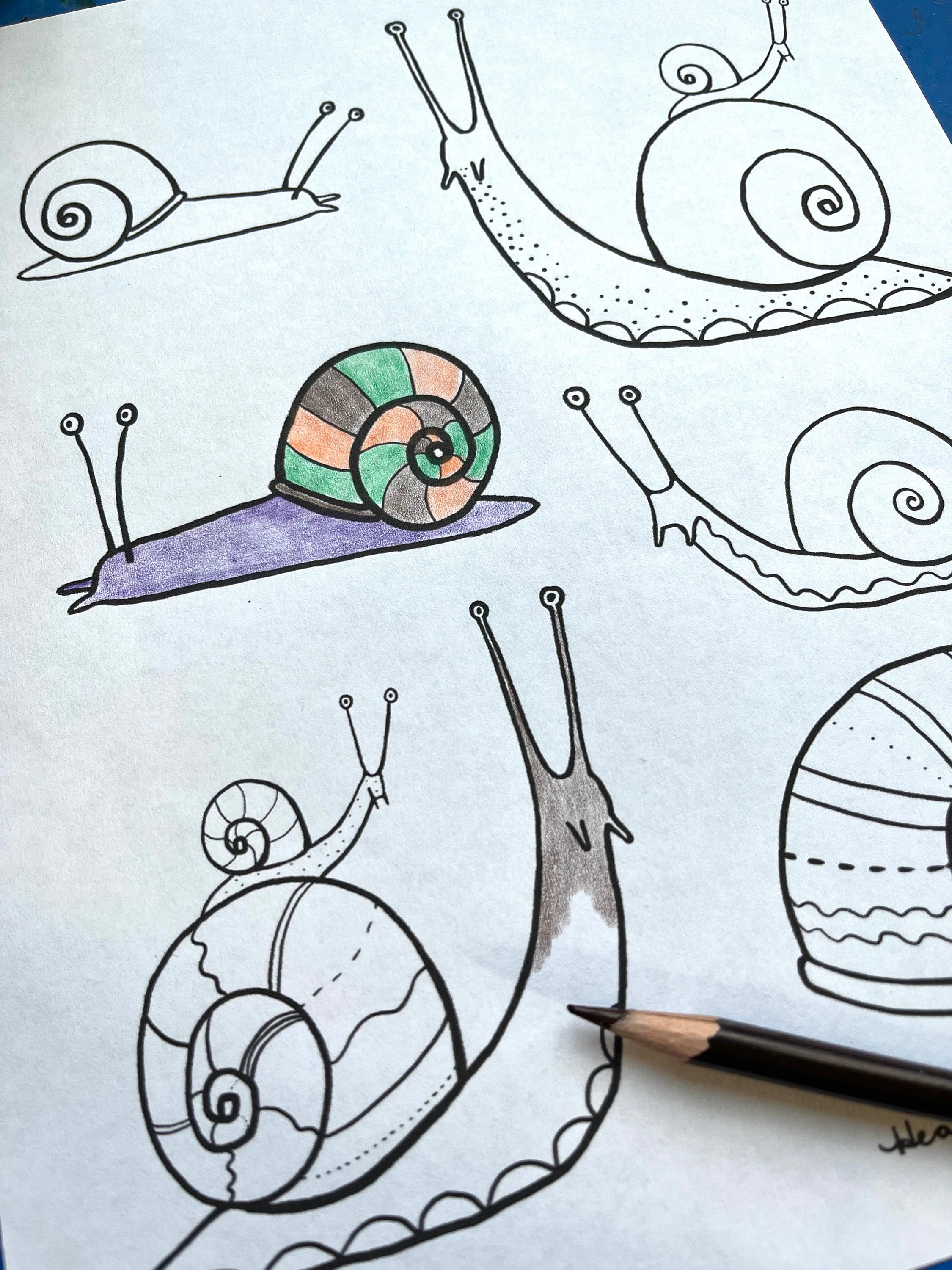 Snails Coloring Page, Snail Love Coloring Sheet, Print Your Own - Etsy