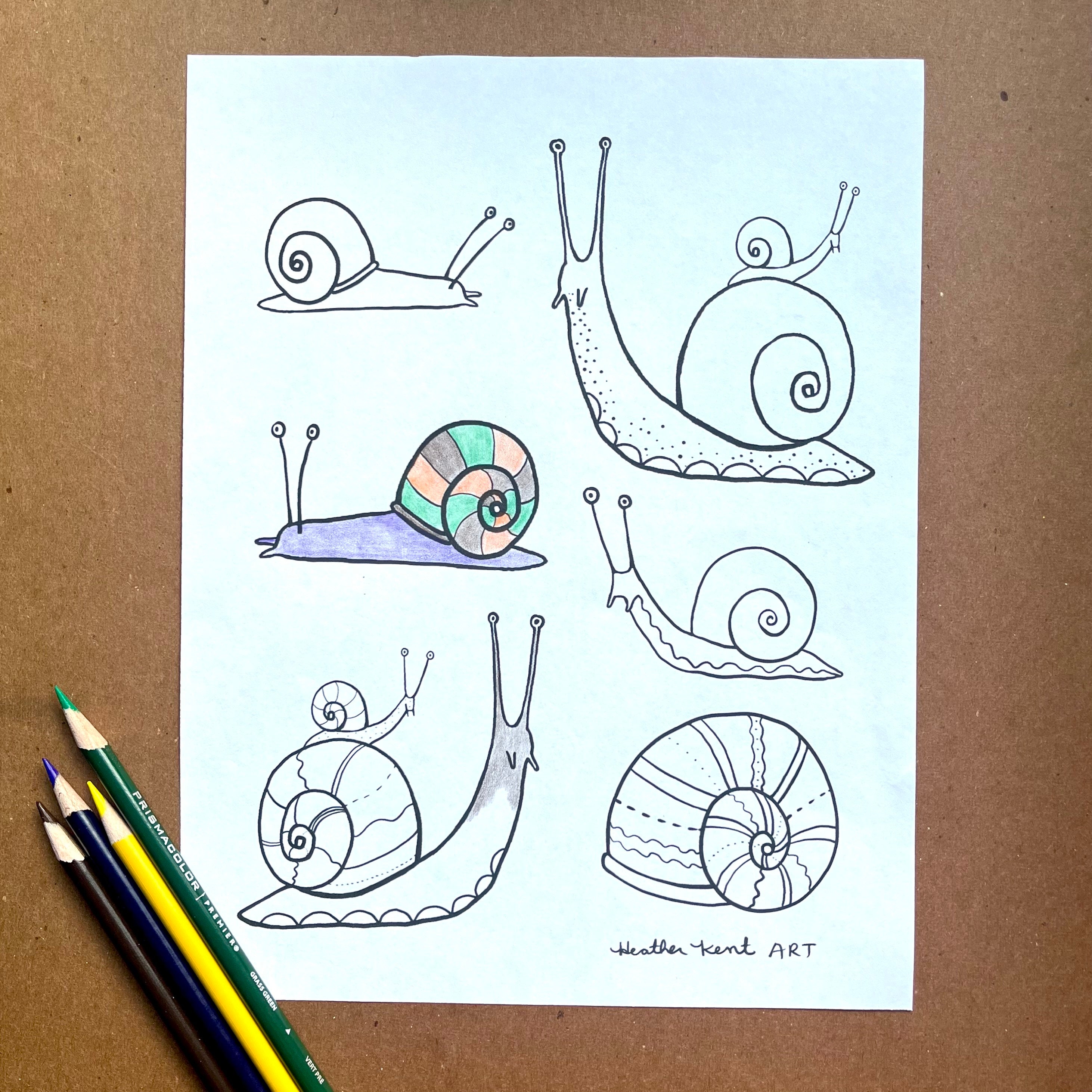 Snails Coloring Page, Snail Love Coloring Sheet, Print Your Own - Etsy