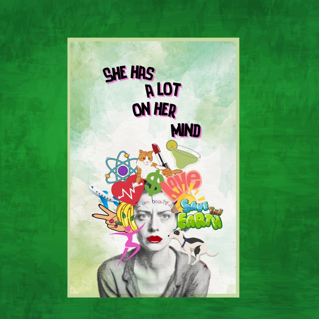 She Has a Lot on Her Mind. Women Juggling Life. Blank Card. - Etsy