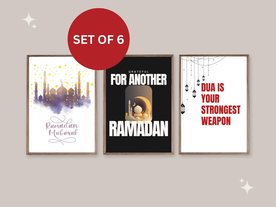 Ramadan Islamic Wall Art Digital Download, Islamic Printable Set of 6 ...