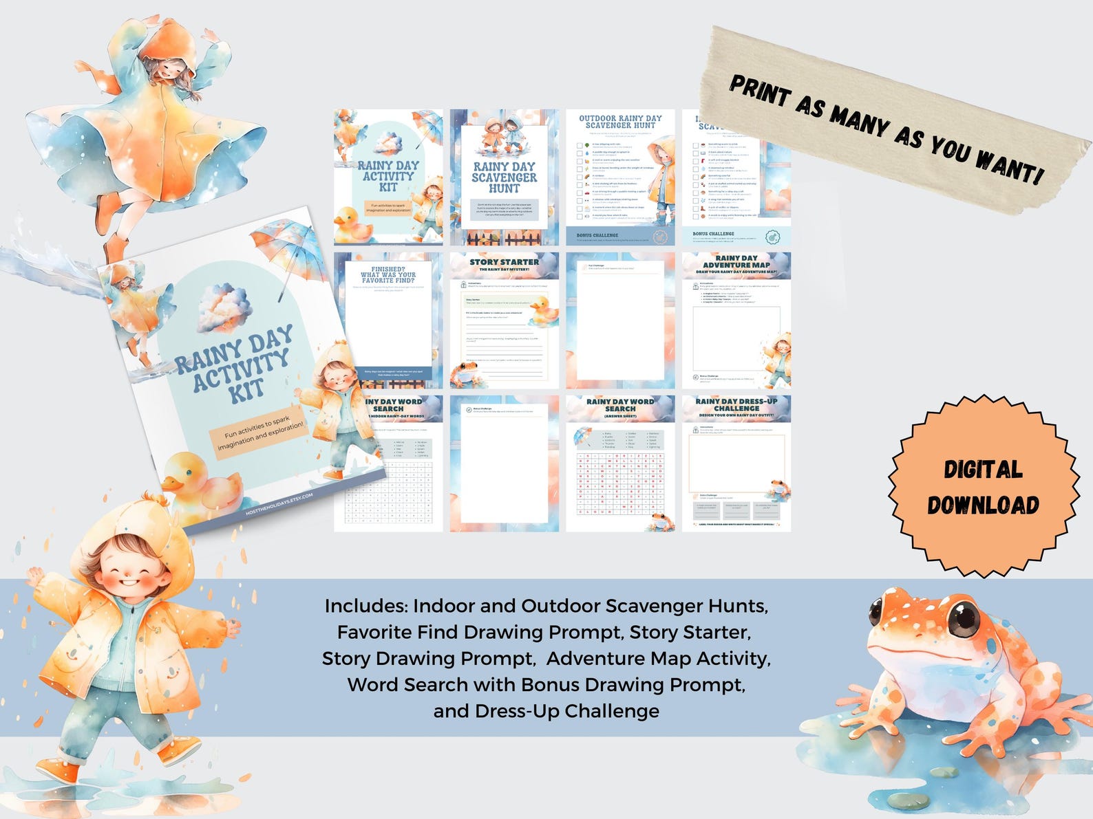 Rainy Day Activity for Kids, Rainy Day Scavenger Hunt, Rainy Day Fun ...