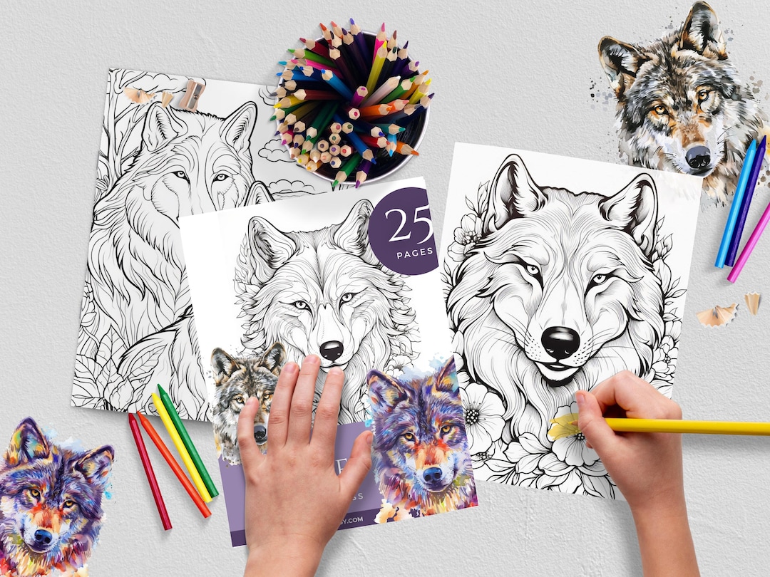 Wolves Coloring Pages, Mindfulness Coloring Pages, Adult Coloring Pages ...