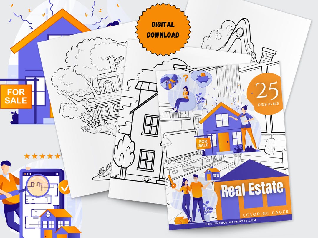 Real Estate Coloring Book for Kids, Kids Real Estate Coloring Pages ...