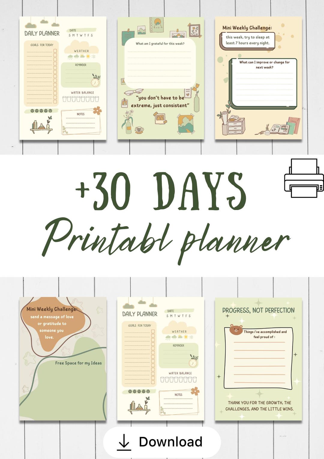 Pastel Daily Planner: 30-day Undated Agenda, Minimalist To-do List (A4 ...