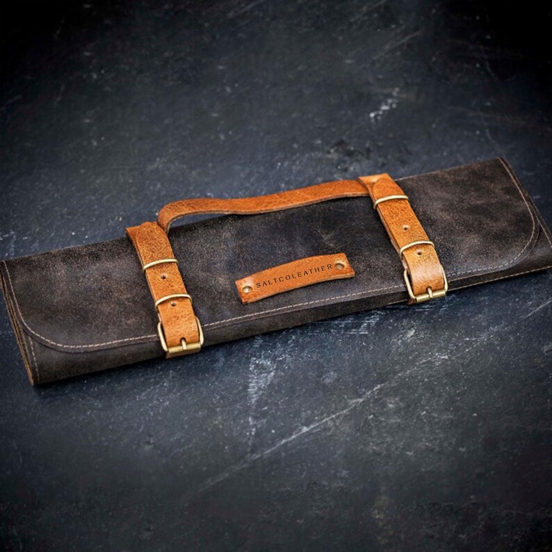 Leather Knife Roll | Premium Handmade Chef Knife Bag | Personalized ...