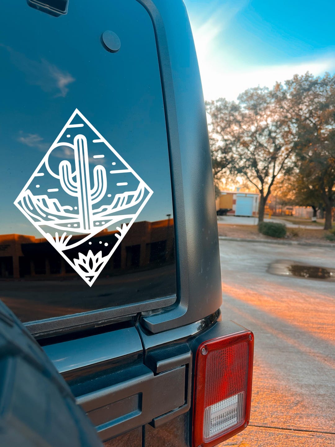 Vinyl Car Decal | Cactus Desert Sunset Landscape | Western Boho Window ...