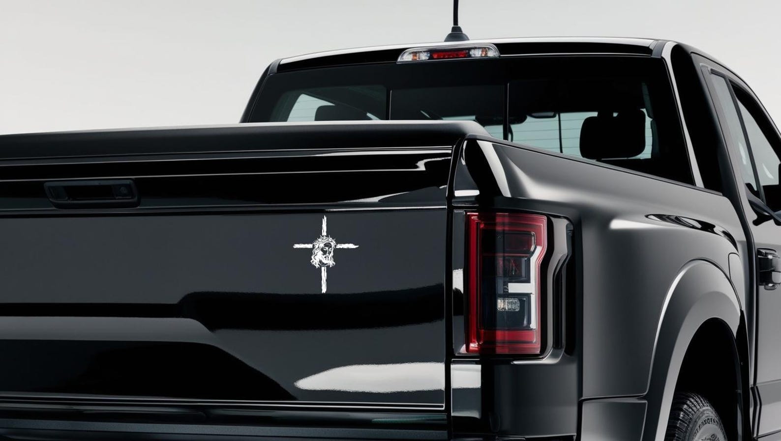 Vinyl Car Decal | Jesus Face With Cross | Christian Bumper Sticker ...