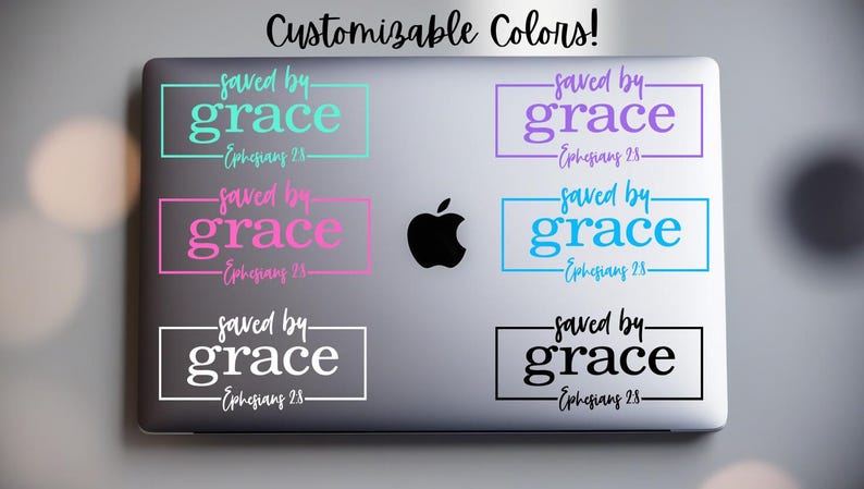Vinyl Car Decal | Saved by Grace Ephesians 2:8 | Christian Bible Verse ...