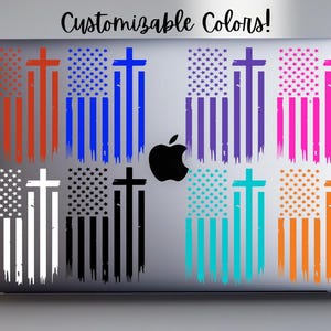 Vinyl Car / Truck / SUV Decal | American Flag With Cross | Christian ...