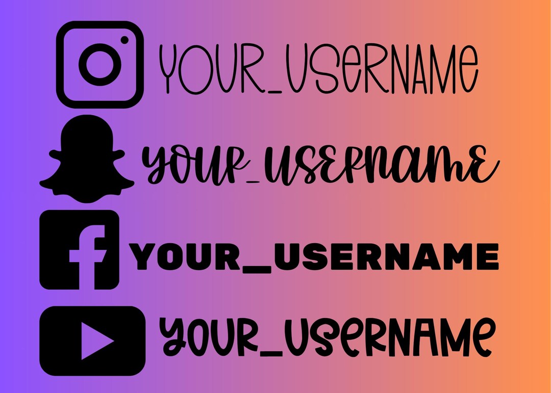 Vinyl Car Decal | Social Media Handle | Your Username Window Sticker ...