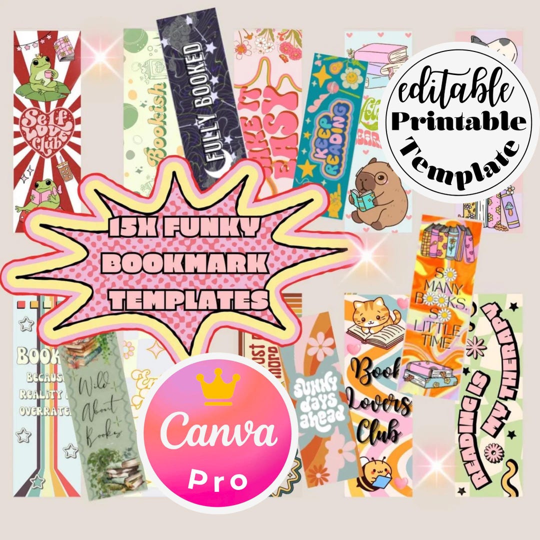 Editable Custom Bookmark Canva Pro Template, Booklover Personalized ...