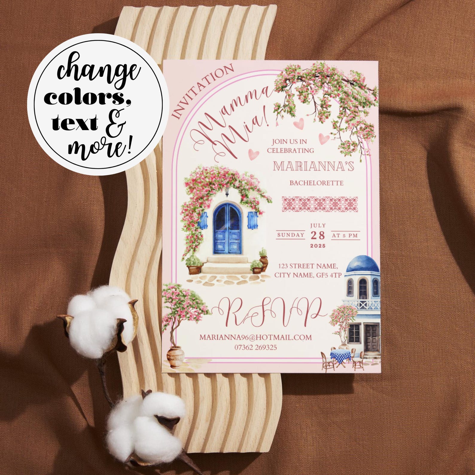 Mamma Mia Party Invitation & Itinerary Canva Template, ABBA Party ...