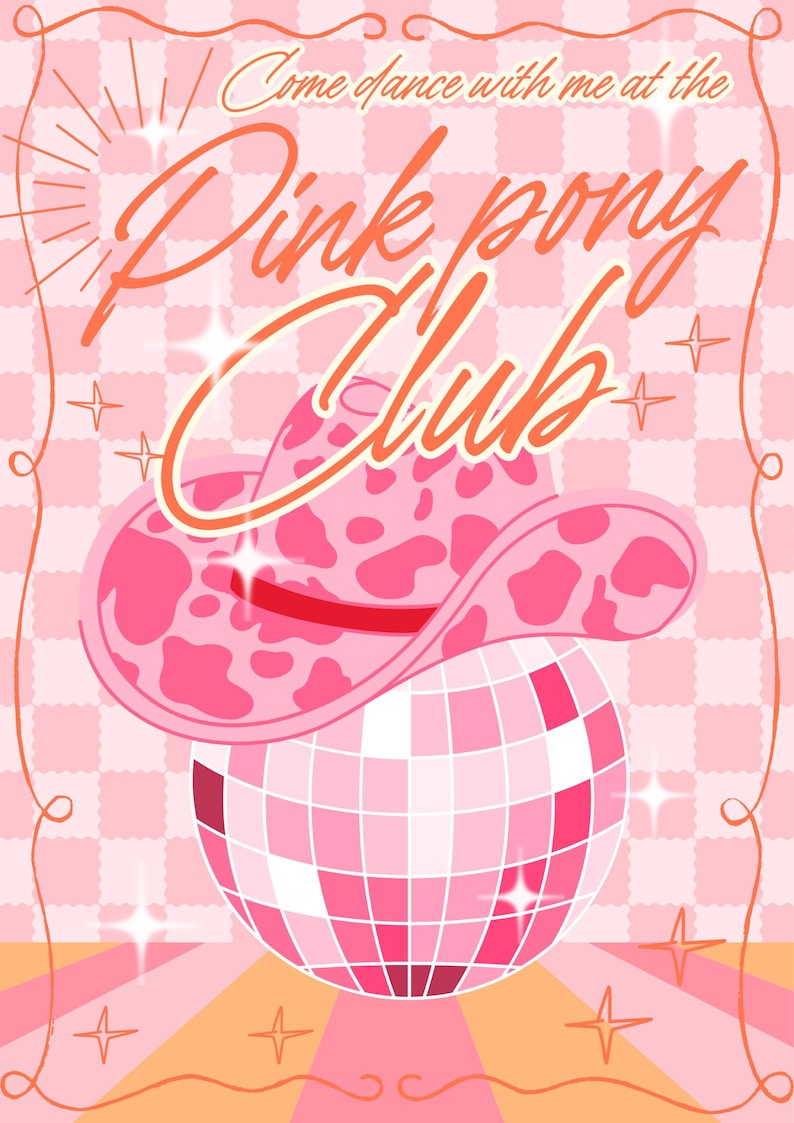 Pink Pony Club Invitation Canva Template, Coastal Cowgirl, Cowgirl Boot ...