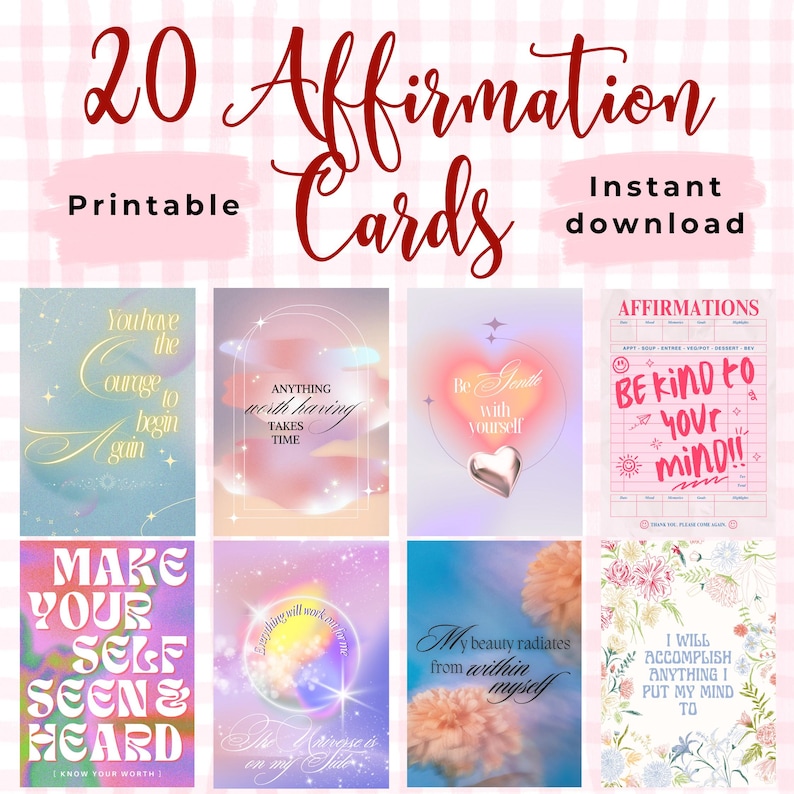 Affirmation Template Deck, Manifestation Cards, Affirmational Printing ...