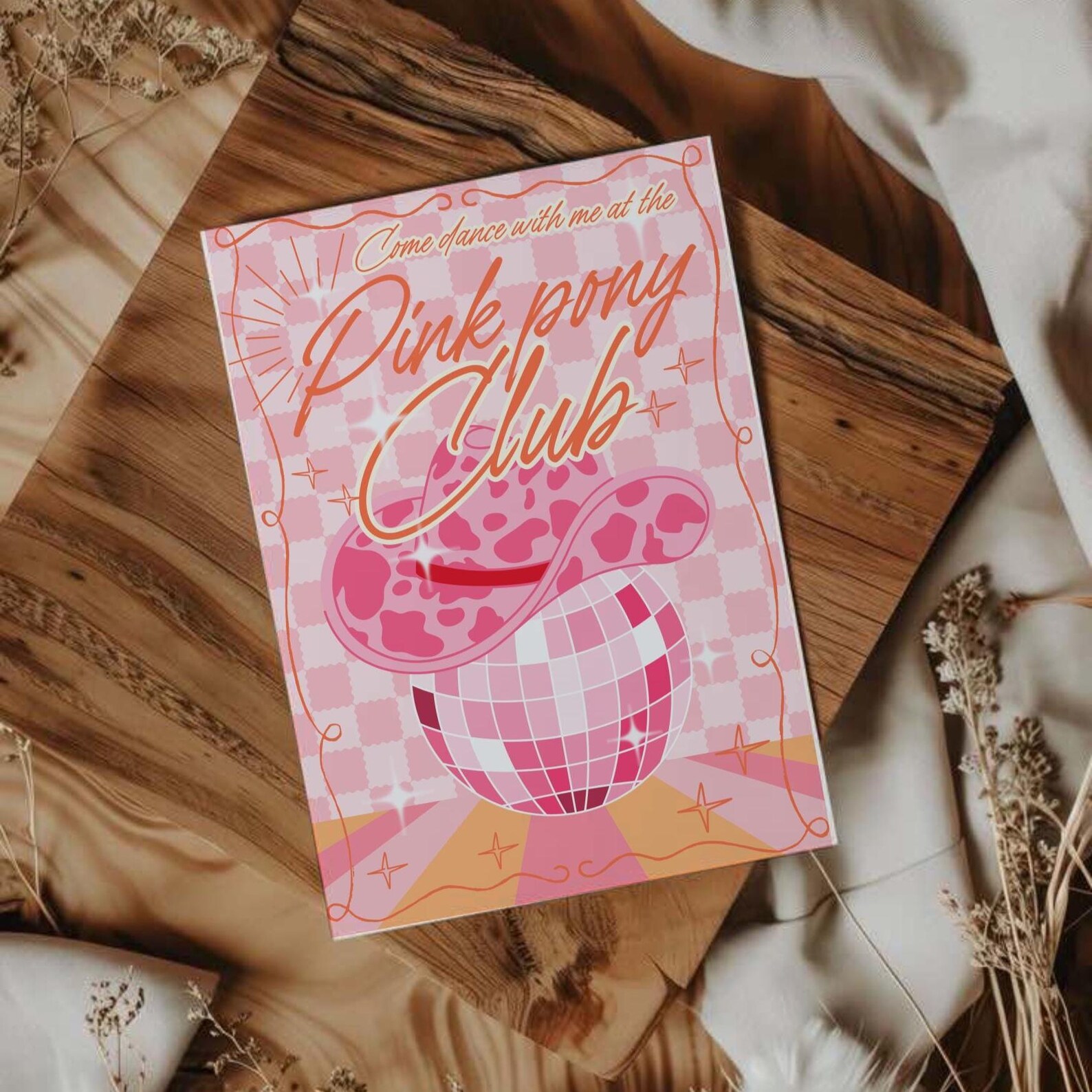 Pink Pony Club Invitation Canva Template, Coastal Cowgirl, Cowgirl Boot ...