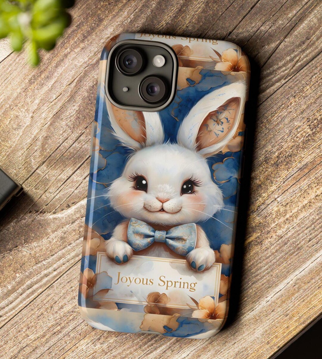 Chinoiserie Rococo Style Rabbit Easter Phone Case, Floral Bunny iPhone ...