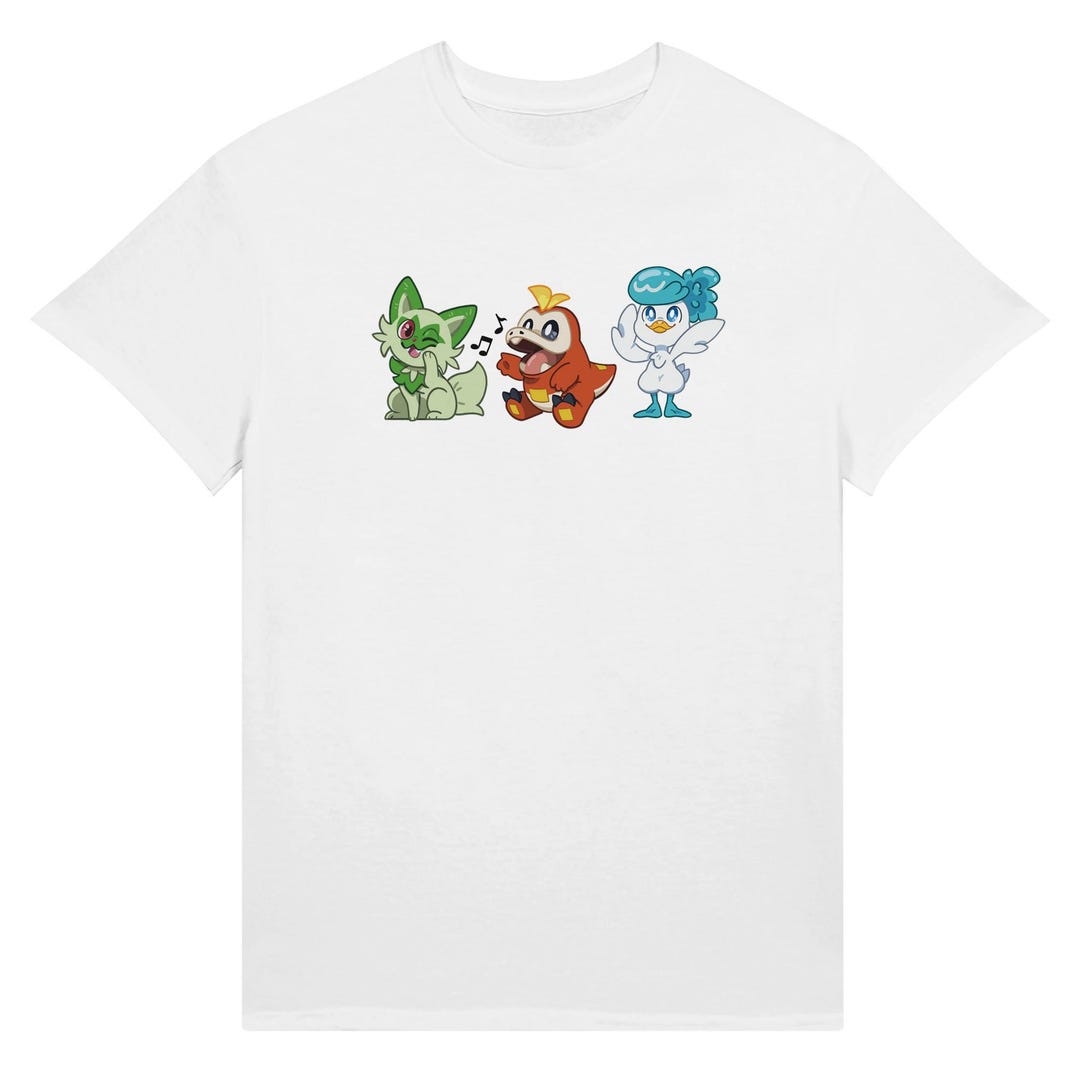 Pokemon Sprigatiti Fuecoco Quaxly Cute Gen 9 Unisex T-shirt I Ultra ...