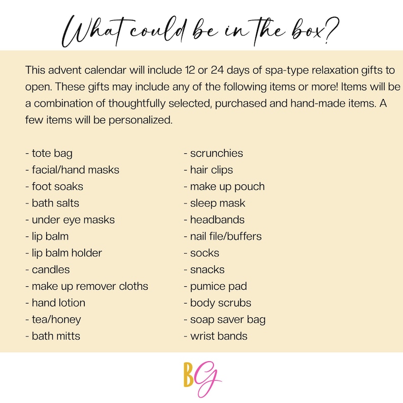 Spa Relaxation Advent Calendar | Personalized | 12 Days of Christmas ...