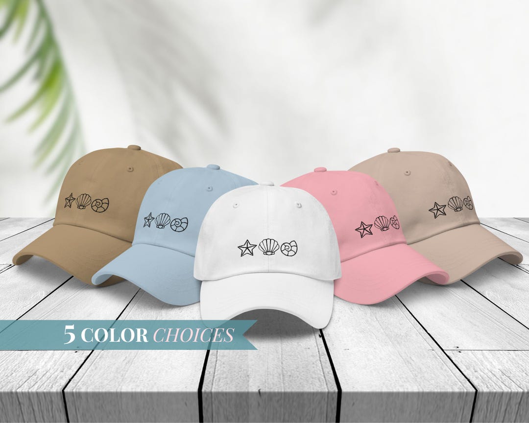Embroidered Seashell Coastal Hat Simplistic Summer Cap for Beach Hat ...