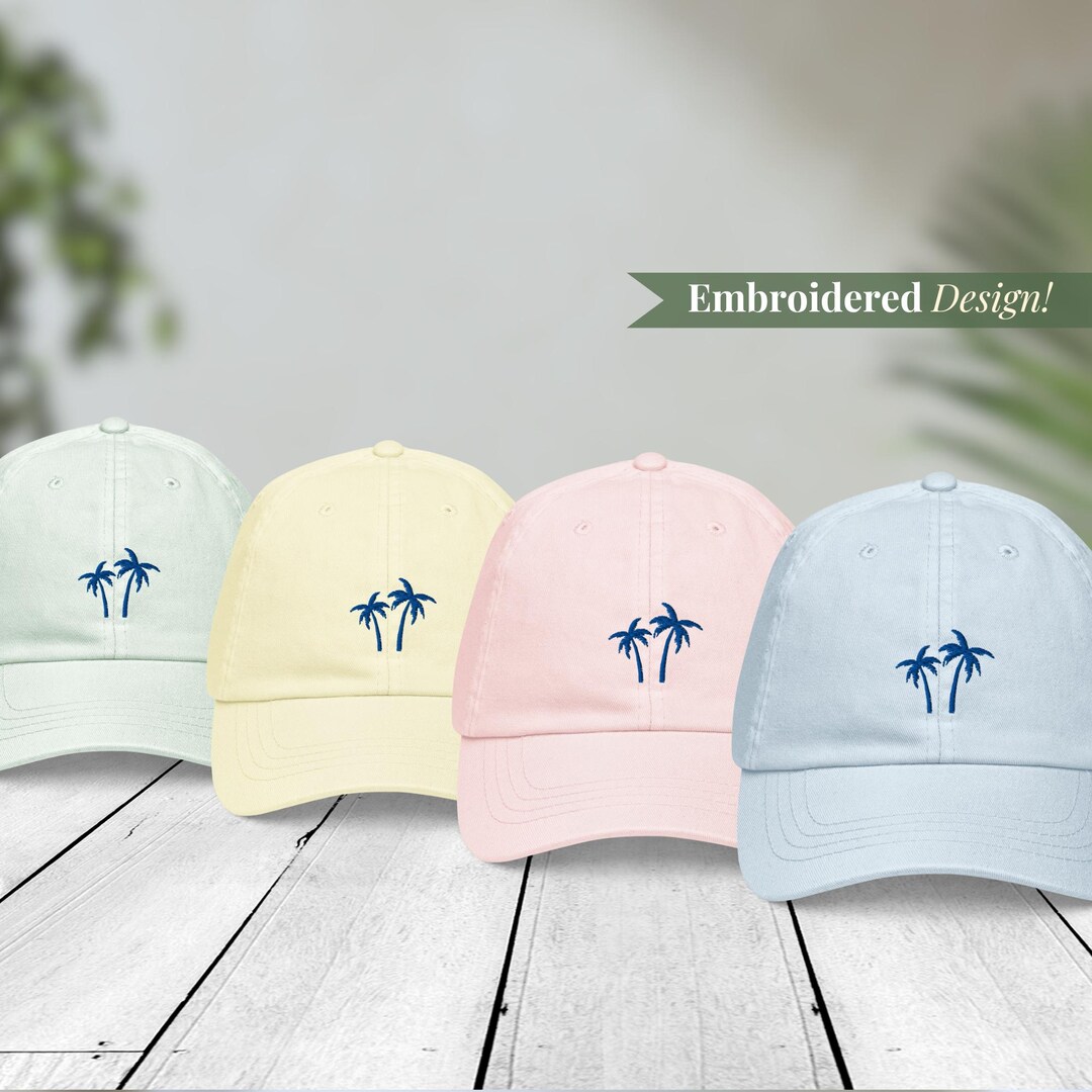 Minimalist Palm Tree Cap Embroidered Summer Design Vacation Hat Coastal ...