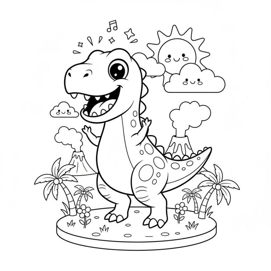 Dinosaur Coloring Book – 20 Prehistoric Adventure Pages (digital ...