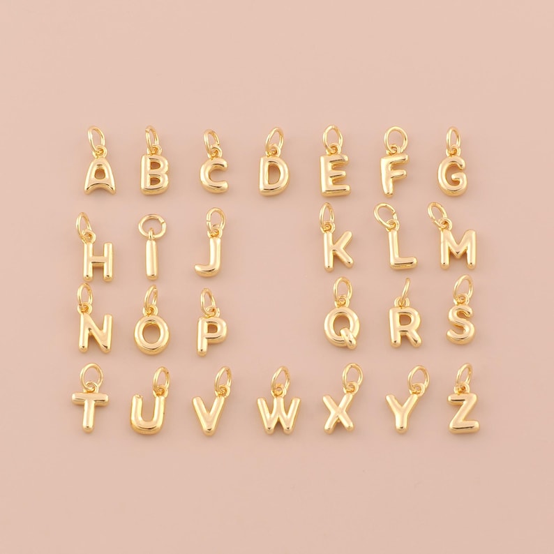 18K Gold Filled Initial Pendant Gold Letter Charms Initial Charm for ...