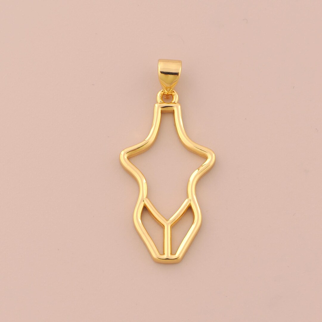 18K Gold Filled Human Body Pendant Gold Human Body Charms Human Body ...