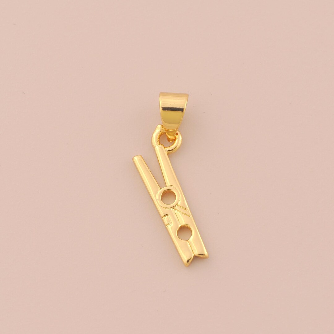 18K Gold Filled Clothespin Pendant Gold Clothespin Charms Clothespin ...