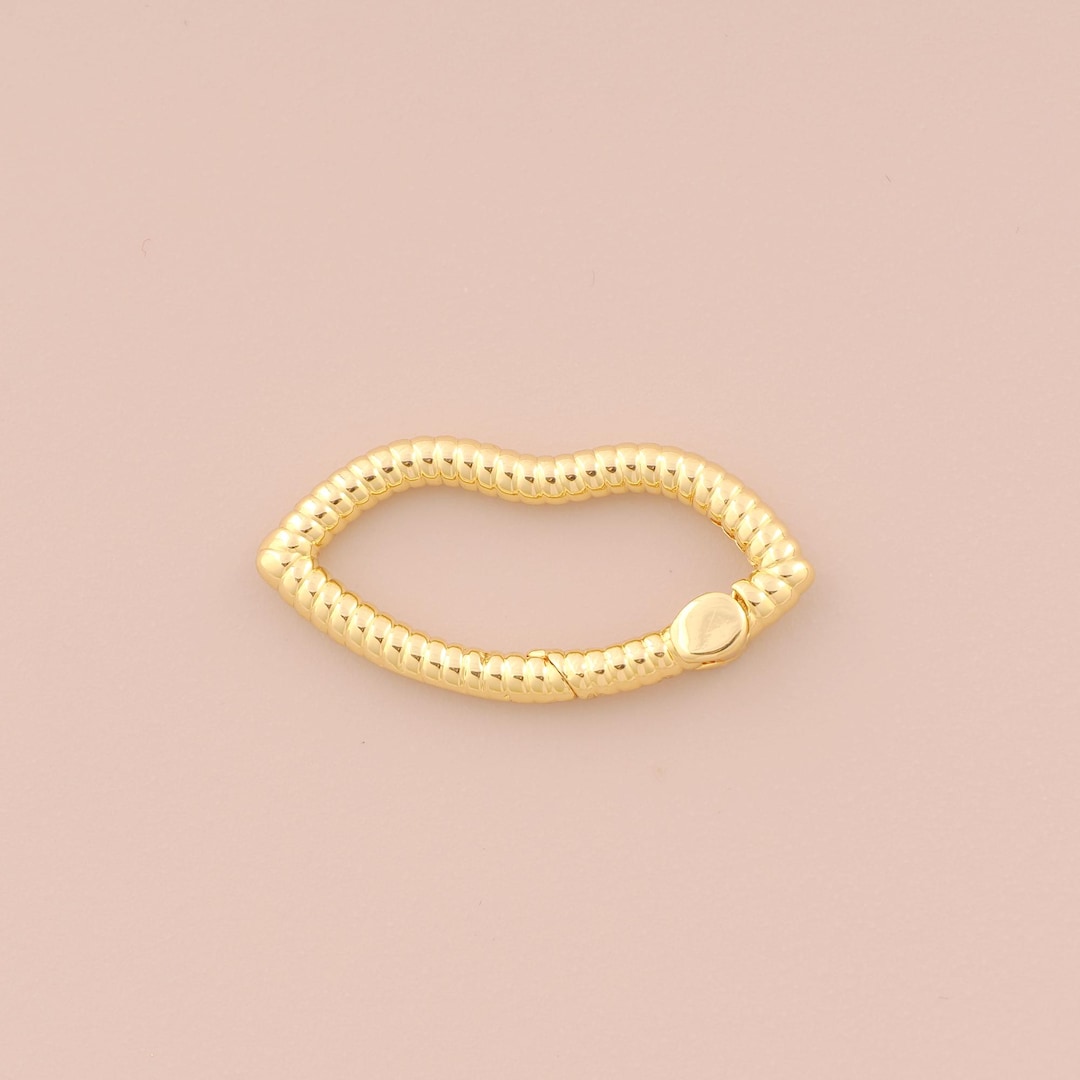 18K Gold Filled Push Door Clasp Gold Snap Clasp Lips Clasp for DIY ...