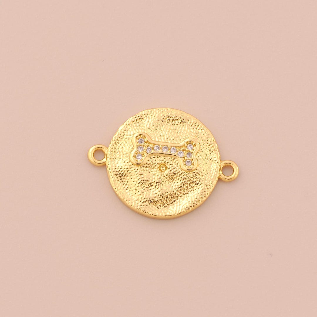 18K Gold Filled Bone Connectors Round Connectors CZ Bone Connectors for ...