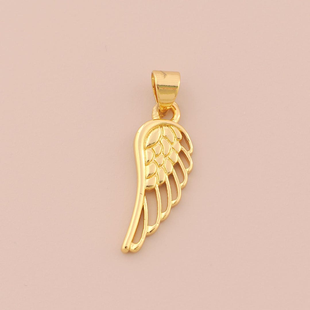 18K Gold Filled Angel Wings Pendant Gold Animal Wings Charms Wings ...