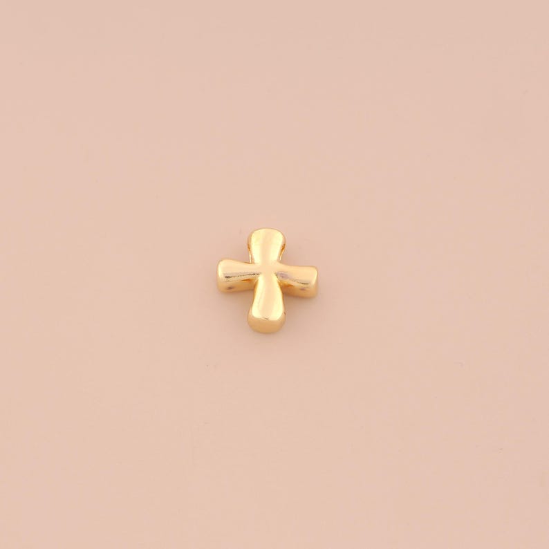 18K Gold Filled Cross Spacer Beads Gold Religious Beads Christian Beads ...