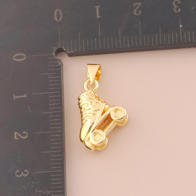 18K Gold Filled Roller Skate Pendant Gold Roller Skate Charms Roller ...